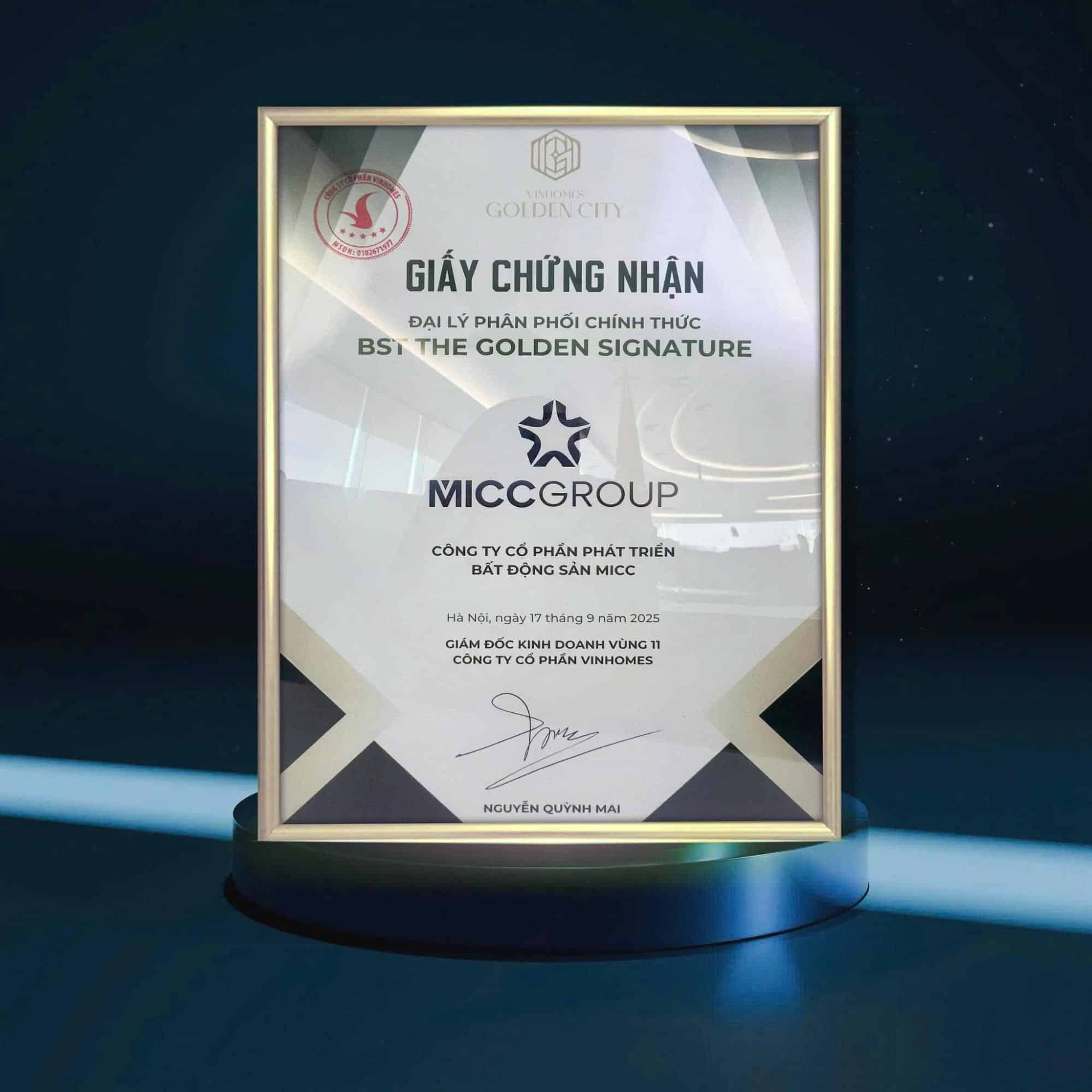 MICC GROUP ĐỘC QUYỀN PHÂN PHỐI BST THE GOLDEN SIGNATURE - DẤU ẤN TRÊN ...